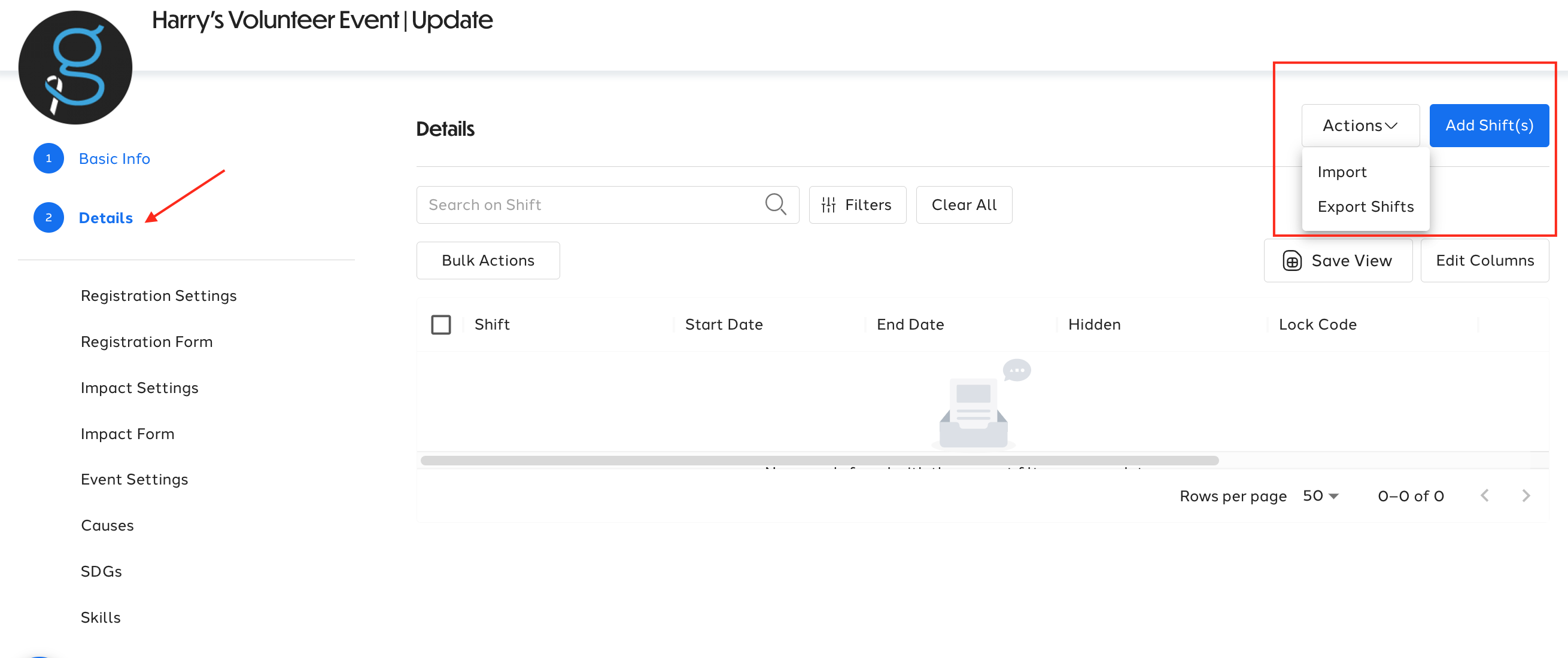 Create An Event In Your Group GivePulse