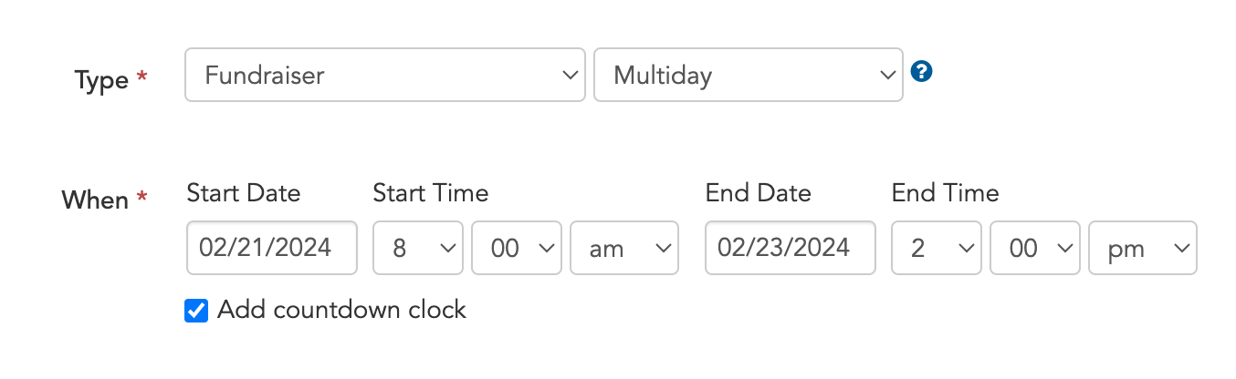Fundraiser Countdown – GivePulse