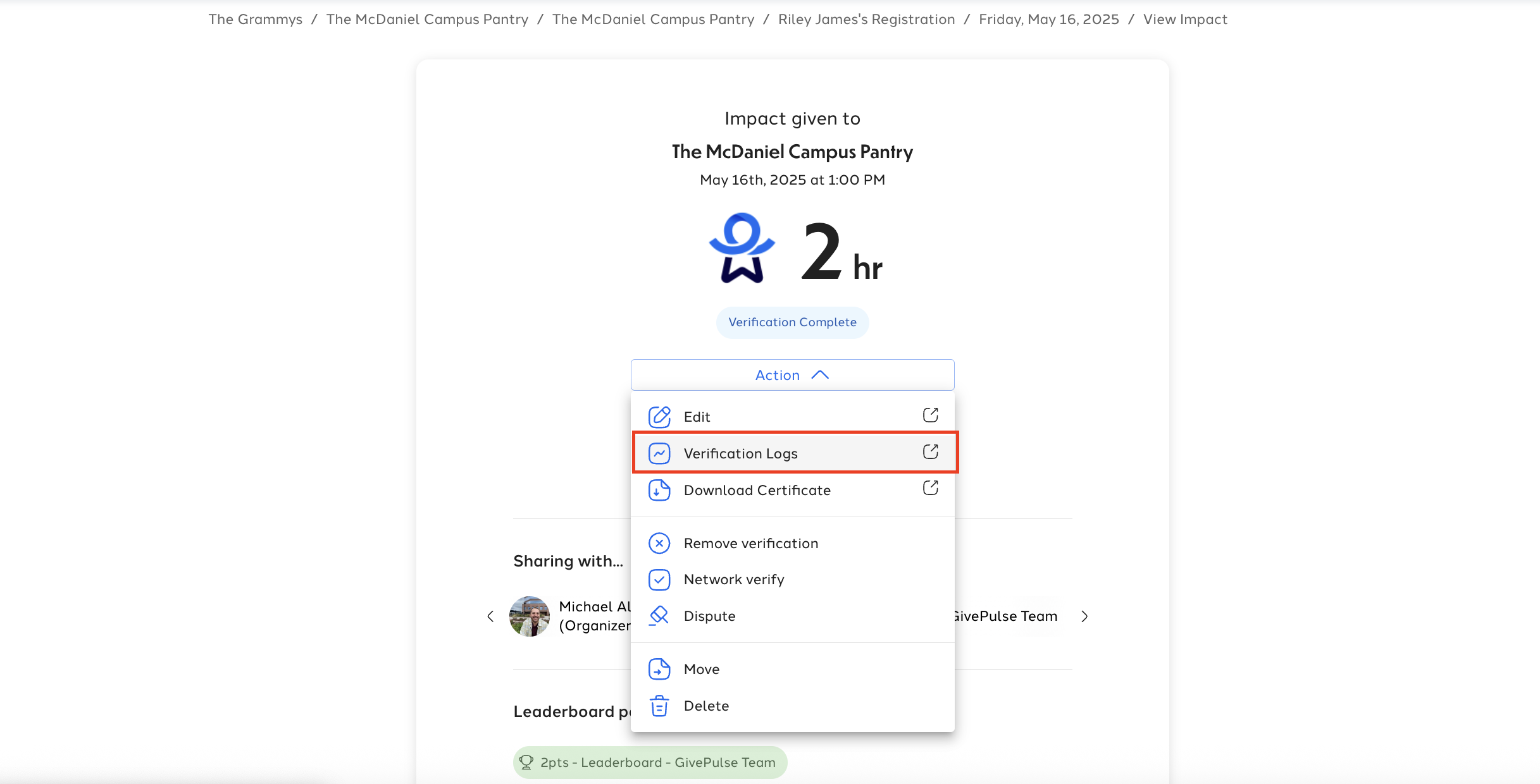 Track, Manage, and Update your Impacts/Timesheets (User/Volunteer Guide ...
