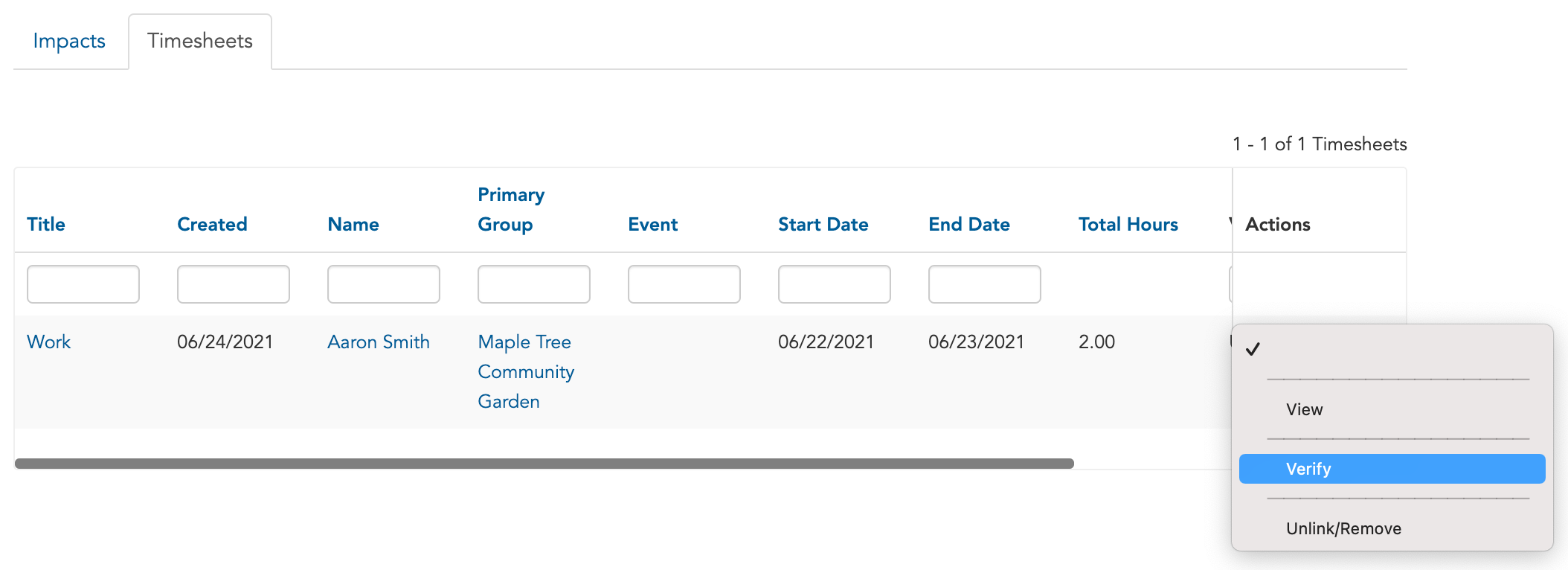 Admins Verifying Timesheets – GivePulse